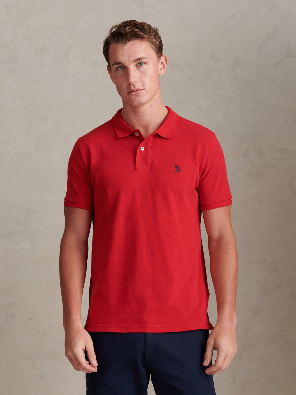 Mens Double Horsemen Polo Shirt in Haute Red – U.S. Polo Assn. Australia