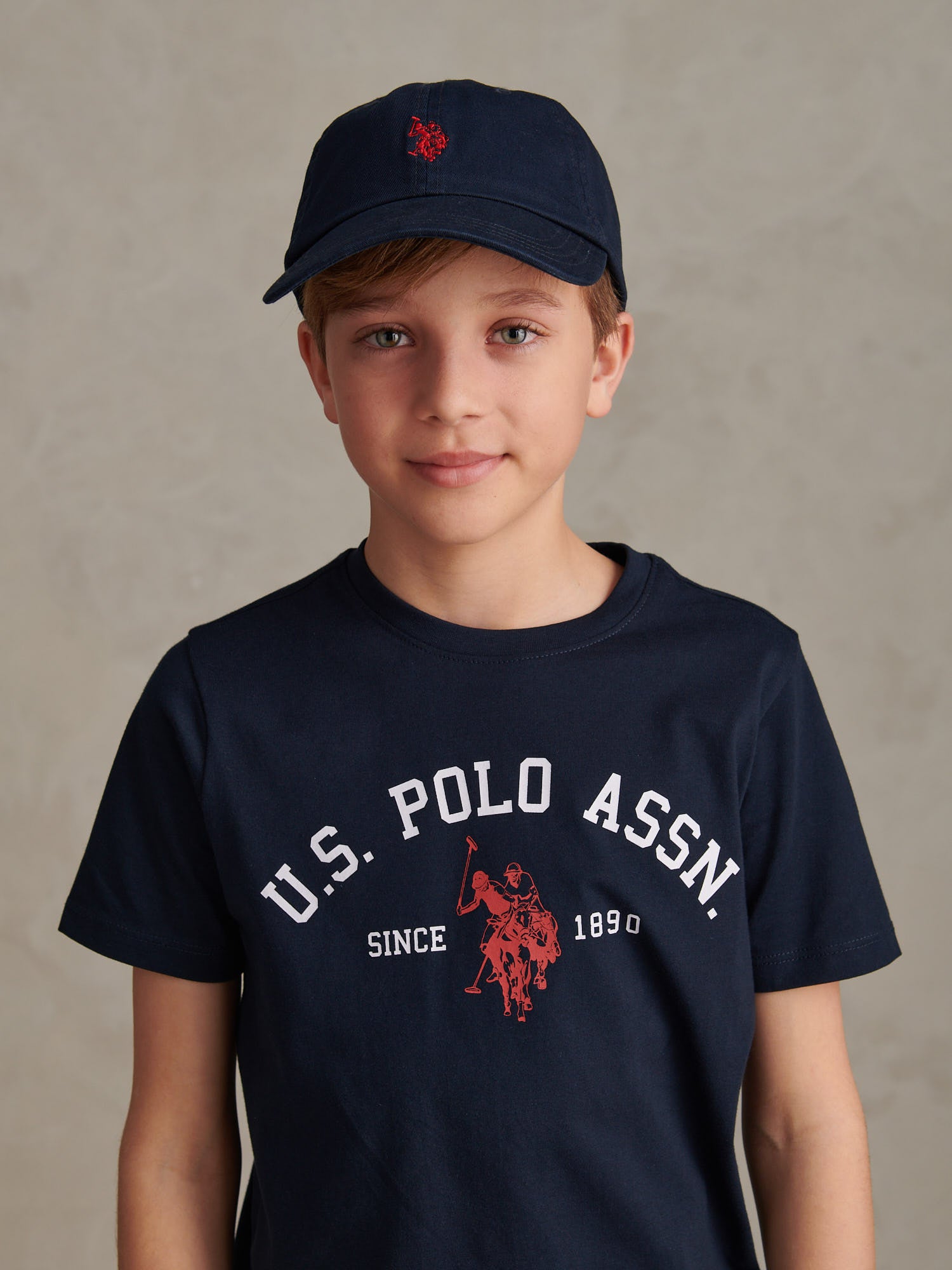 Boys Washed Outline Logo Cap Dark Sapphire Navy / Haute Red DHM – U.S ...